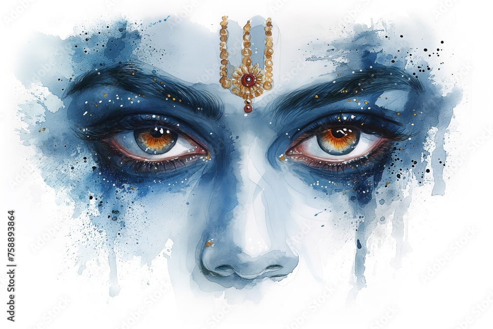 Illustration Stock Symbolic portrait of the Hindu goddess Parvati. The ...