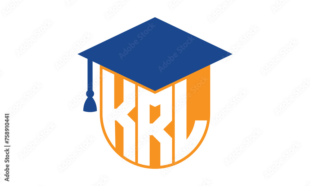 KRL initial letter academic logo design vector template. school college ...