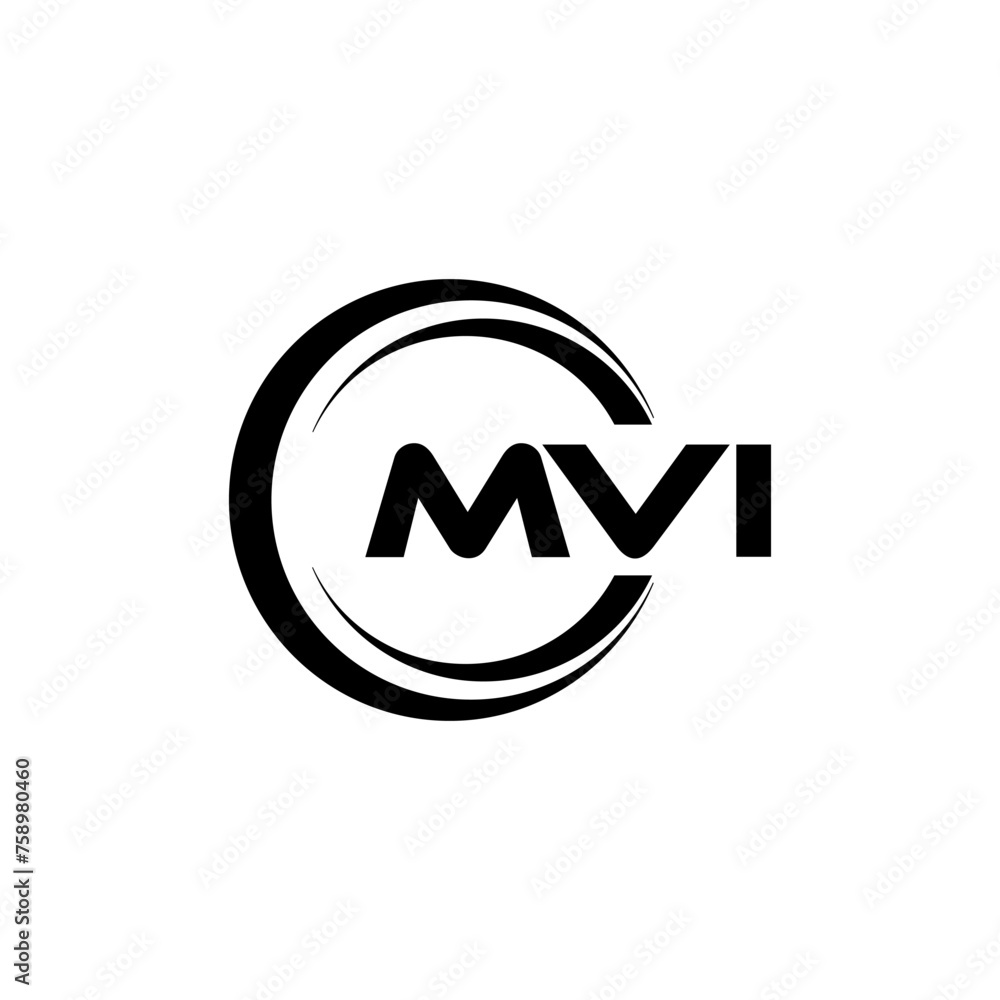 Vector de Stock MVI letter logo design with white background in ...