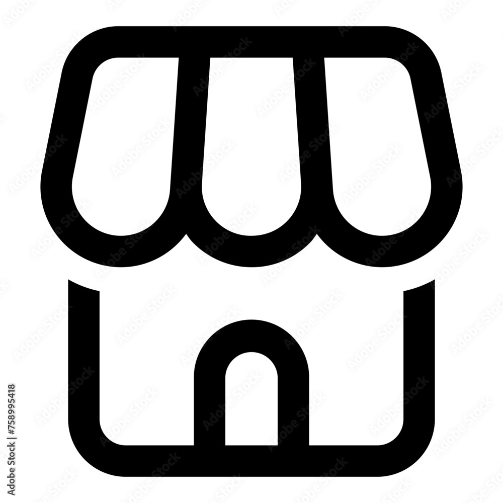Store icon in outline style. Simple marketplace vector illustration ...