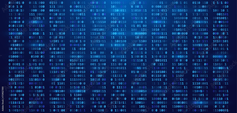 Abstract Technology Machine Code Background. Random Binary Hexadecimal Code. Matrix with Digits ...