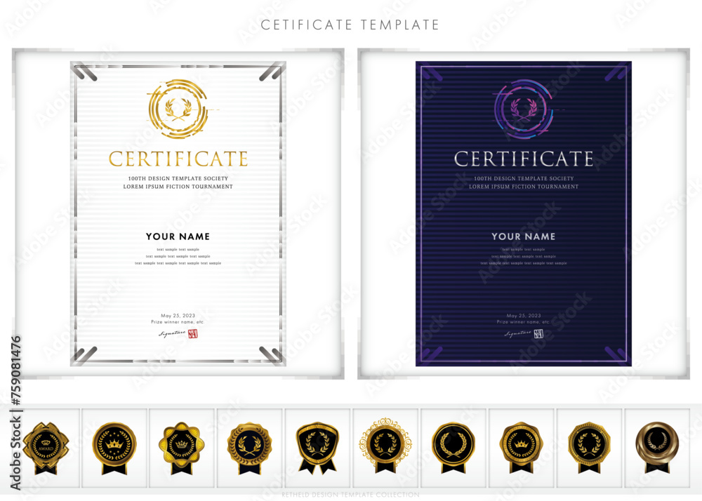 Luxury modern frames and shapes, templates for certificates of ...