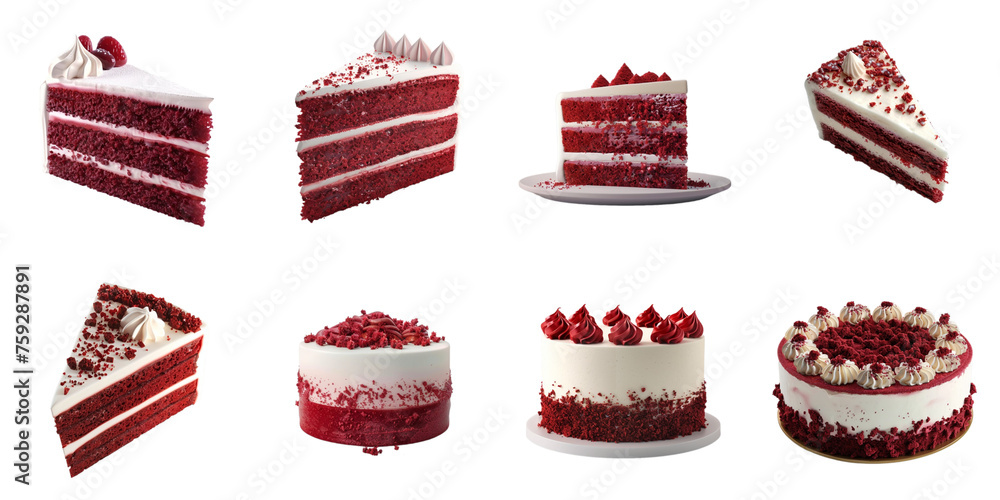 Foto de Stock Red velvet transparent collection in 3d png for product ...