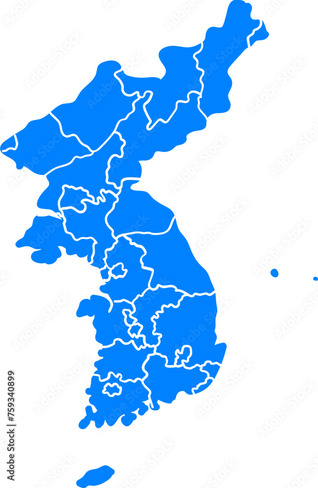 대한민국 한국 지도 Stock Vector | Adobe Stock