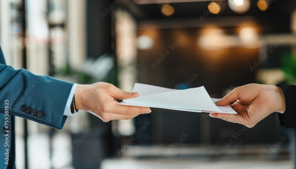 businessman hands handing over documents Stock Photo | Adobe Stock