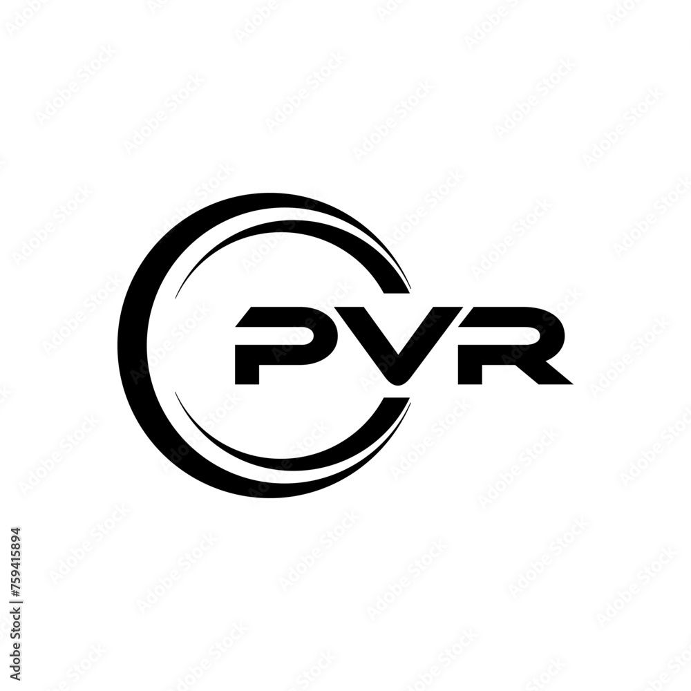 PVR letter logo design with white background in illustrator, cube logo ...