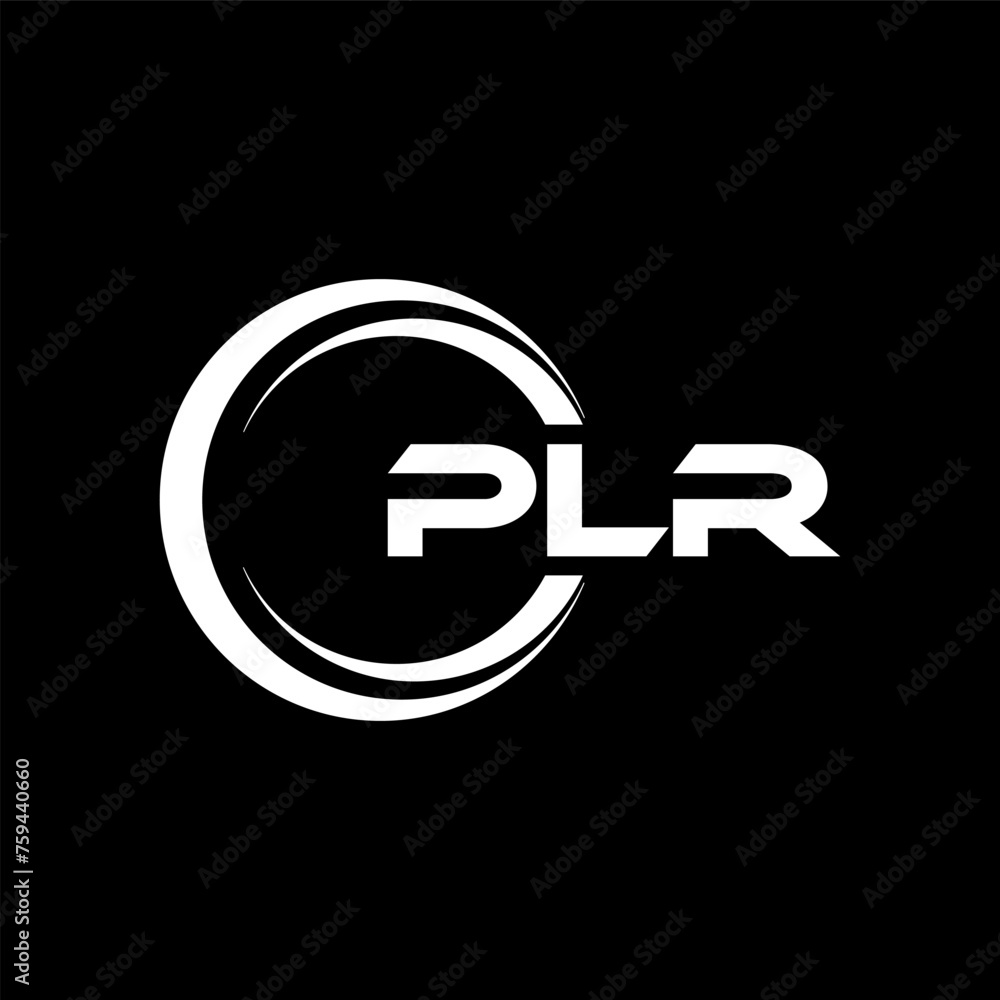 PLR letter logo design with black background in illustrator, cube logo ...
