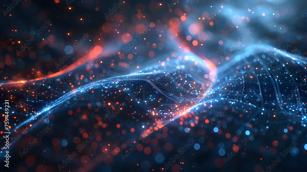 Dark blue background,Complex light trajectories,Manifest the AI era ...