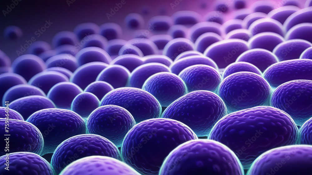 Abstract Bacteria Colony, Microbiome and Bacteria inside intestines ...