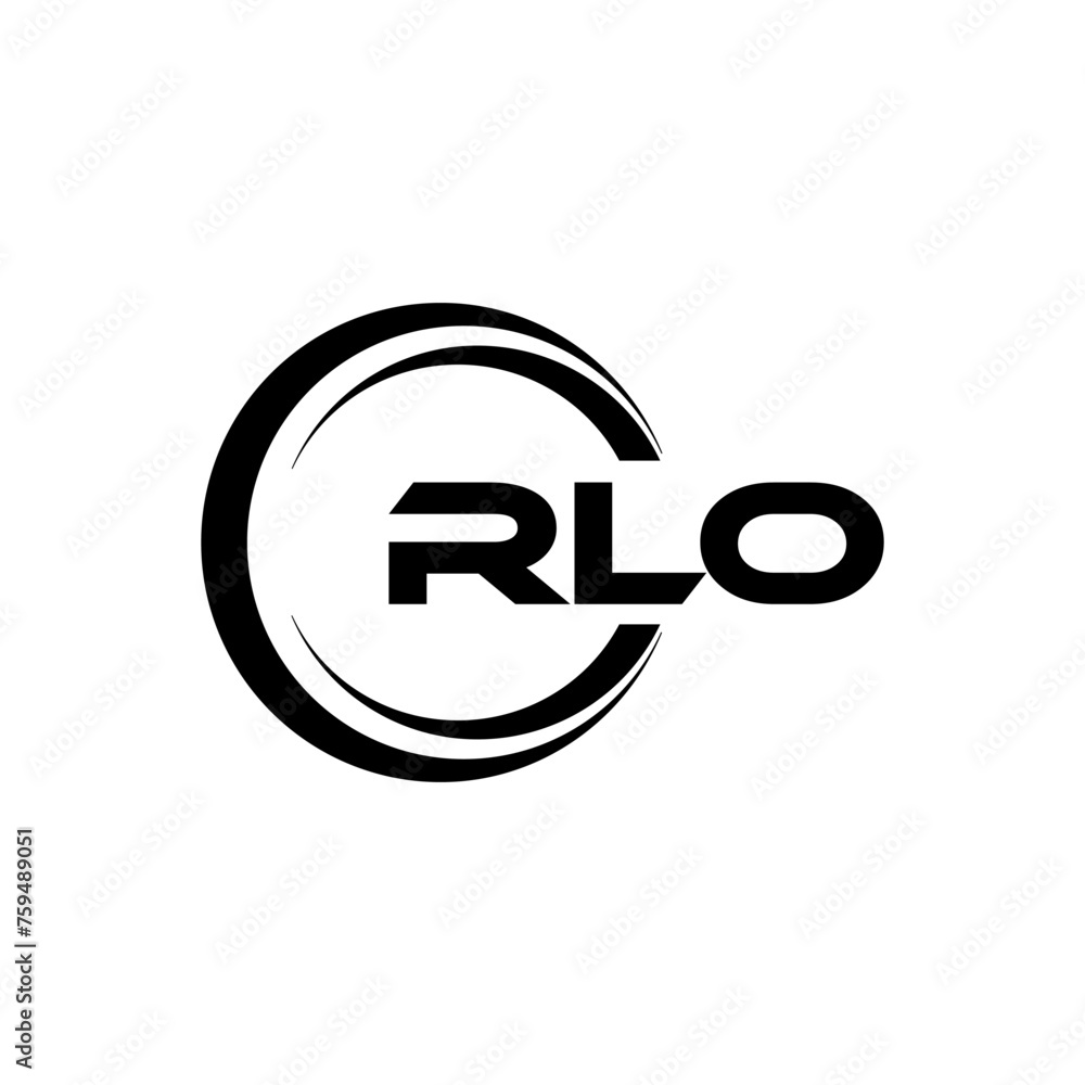 RLO letter logo design with white background in illustrator, cube logo ...