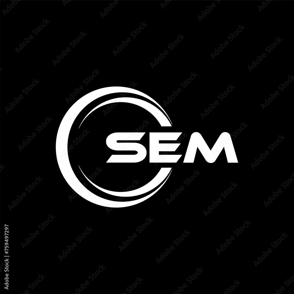 SEM letter logo design in illustration. Vector logo, calligraphy ...
