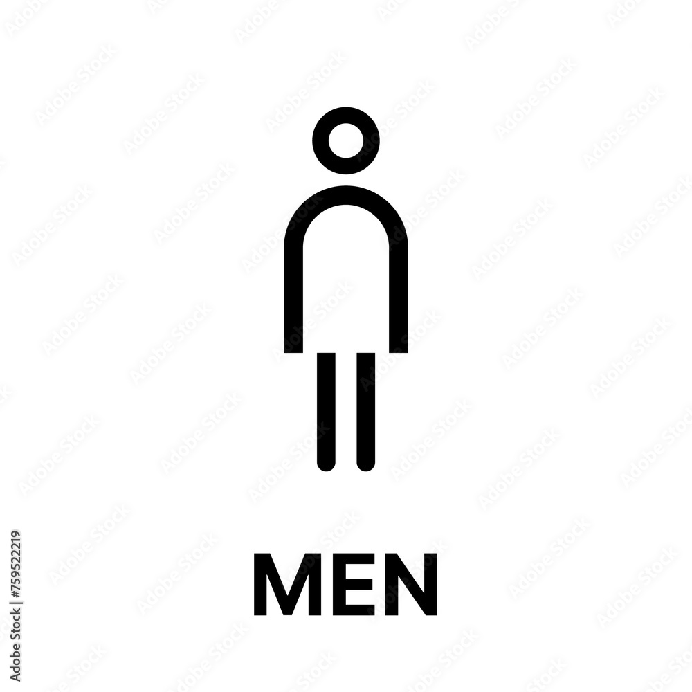 men's restroom sign, WC pictogram. gender icon, toilet pictogram ...