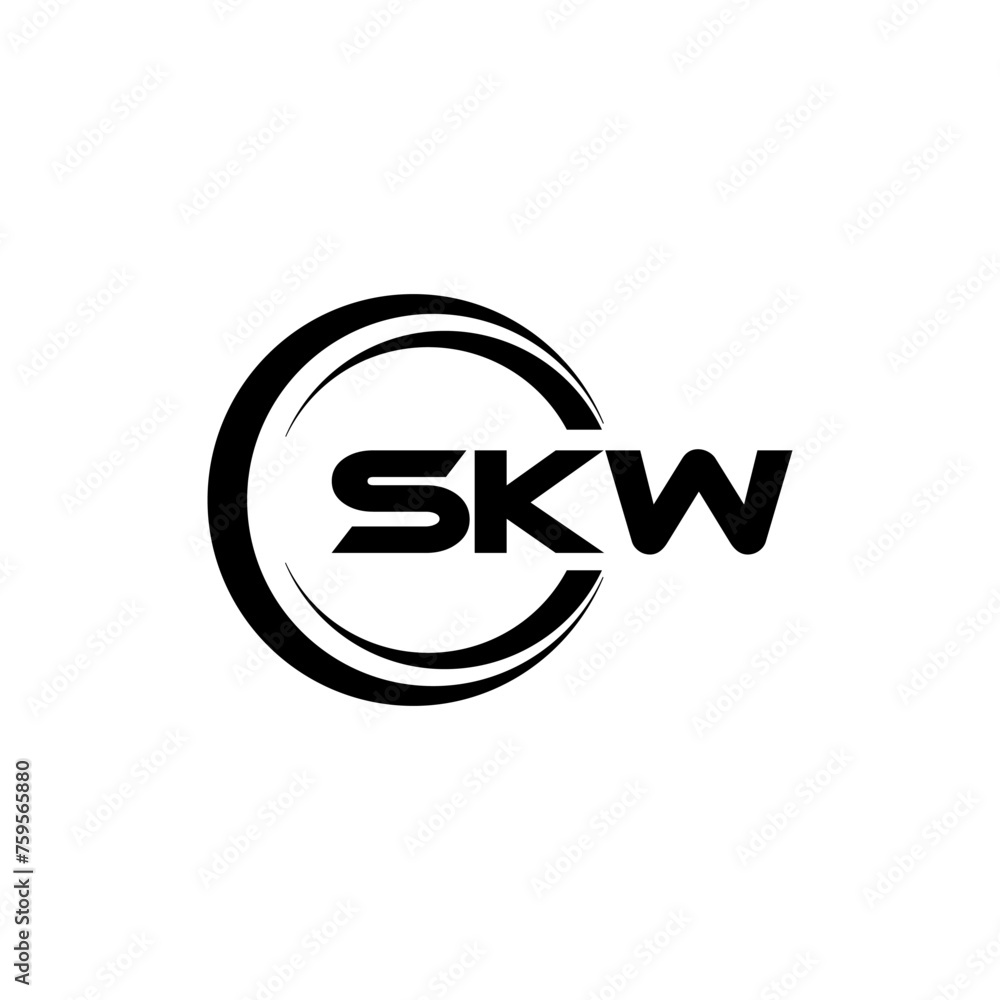 Stock-Vektorgrafik „SKW letter logo design with white background in ...
