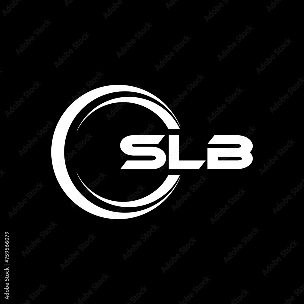 SLB letter logo design with black background in illustrator, cube logo, vector logo, modern ...