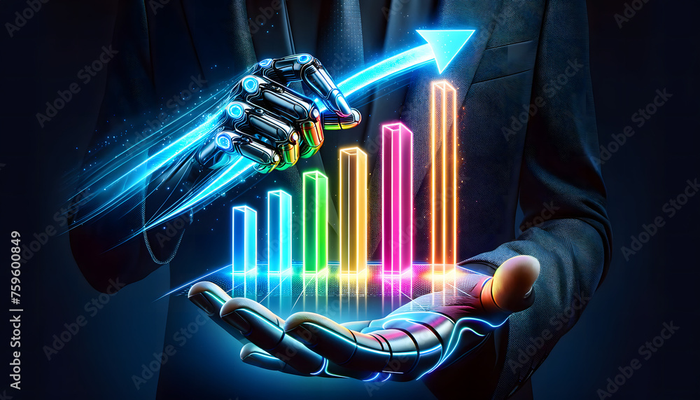 Histogram of growth, progression graph, data analysis curve, business ...