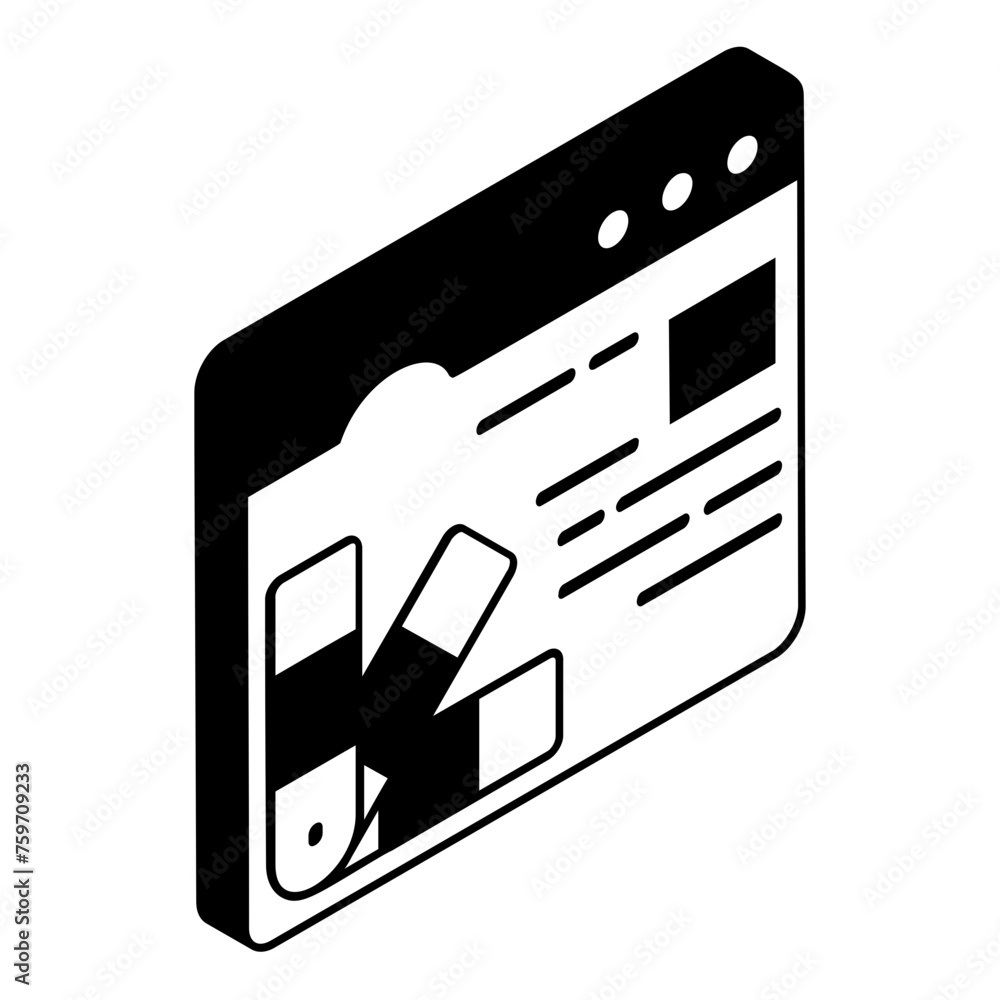 Image vectorielle Stock web browser color palette isometric concept, Colour Selection tool ...