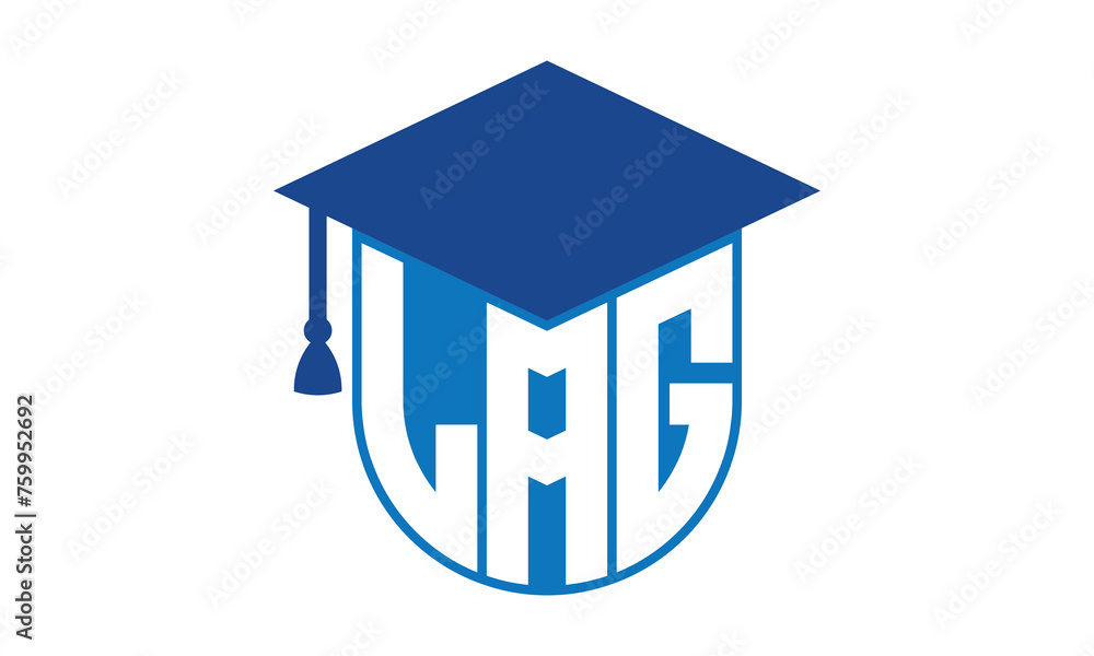 LAG initial letter academic logo design vector template. school college ...