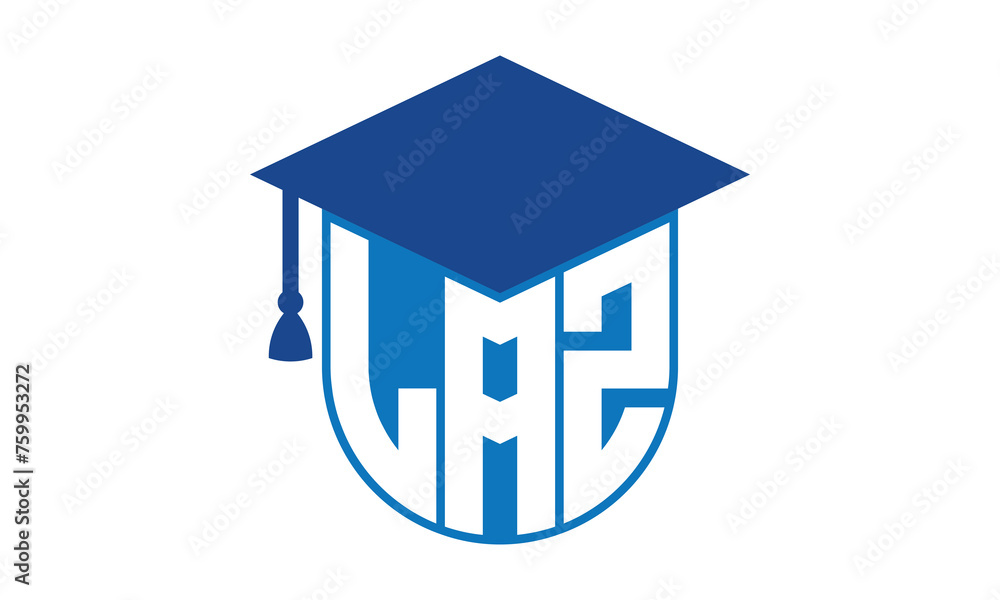 LAZ initial letter academic logo design vector template. school college ...