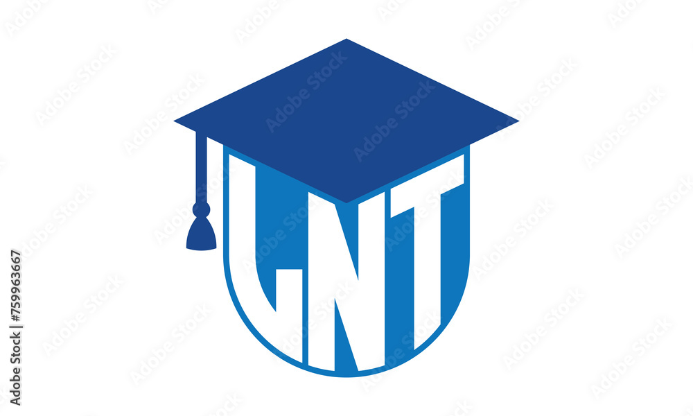 LNT initial letter academic logo design vector template. school college ...