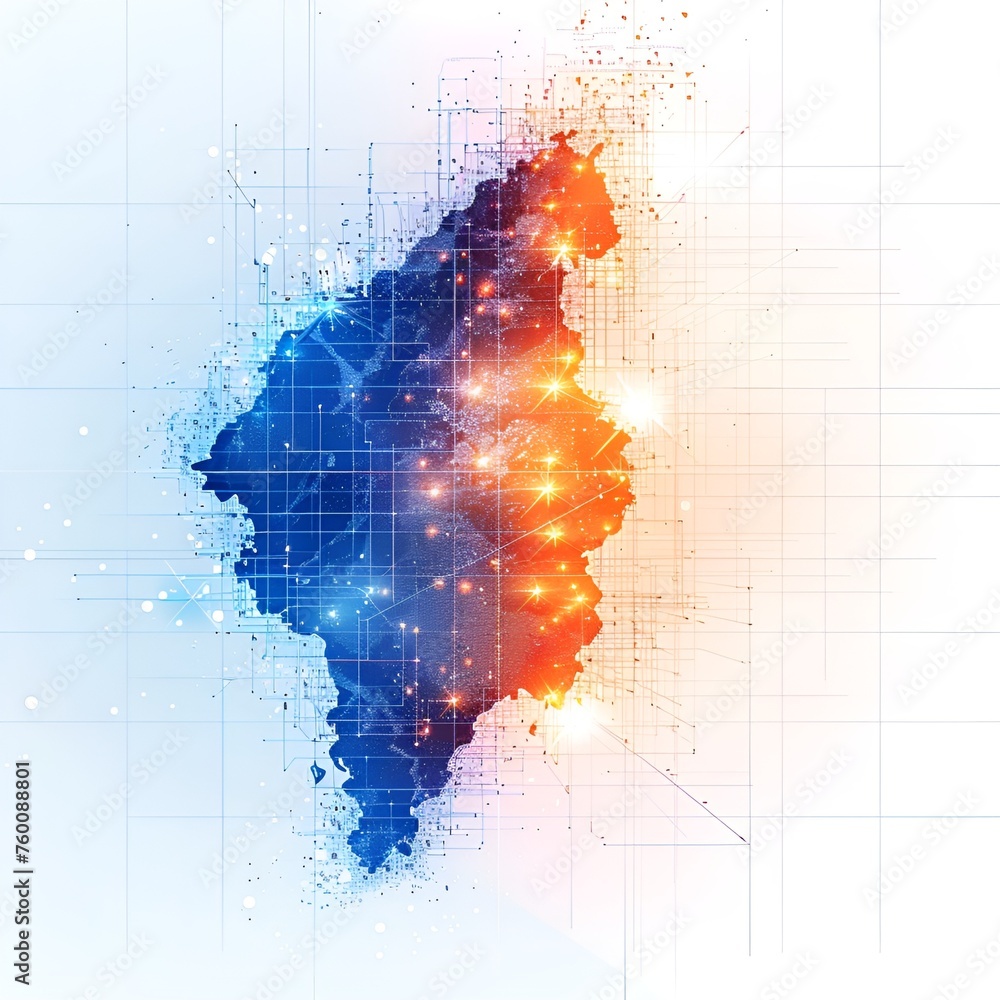 Foto de Stock Philippine Map with Grid Lines, Blue and Orange, White ...