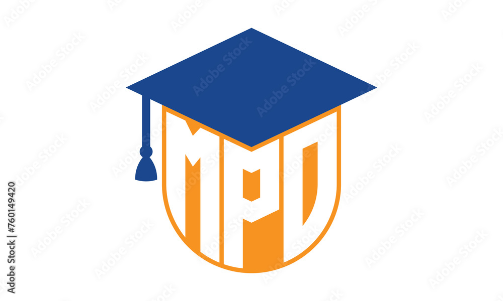 MPO initial letter academic logo design vector template. school college ...