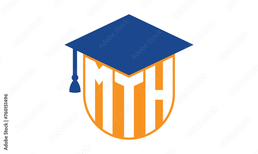 MTH initial letter academic logo design vector template. school college ...