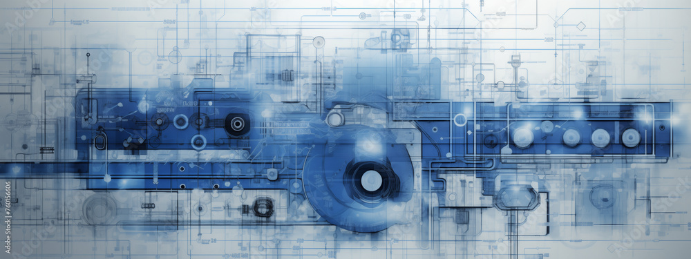 Technical Mechanical Engineering Schematics Stock Illustration | Adobe ...