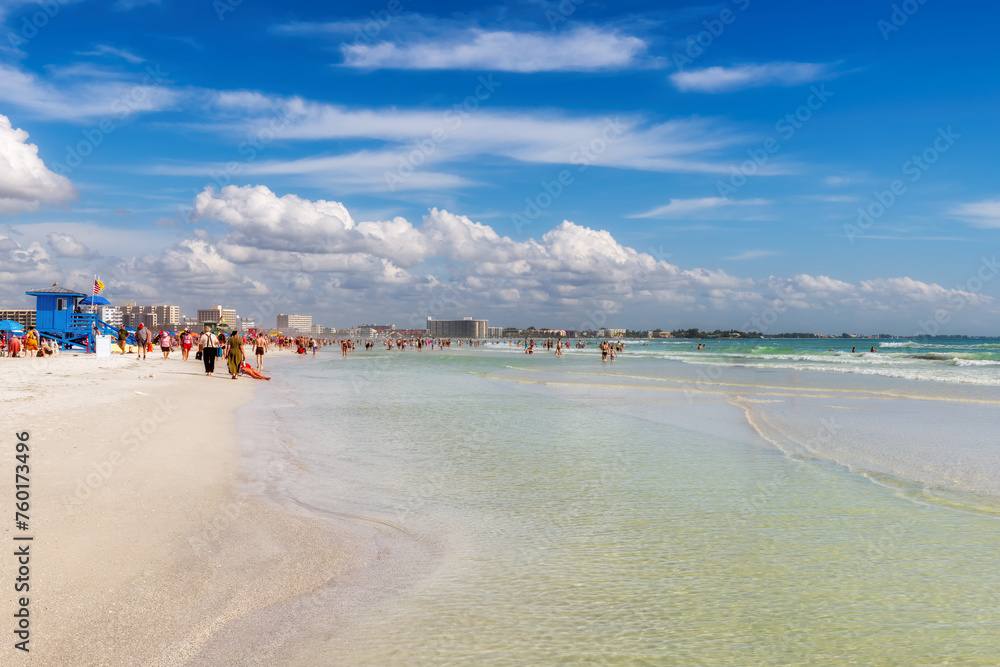 Siesta Key Beach in beautiful Sunny day in Sarasota, Florida. Bright ...