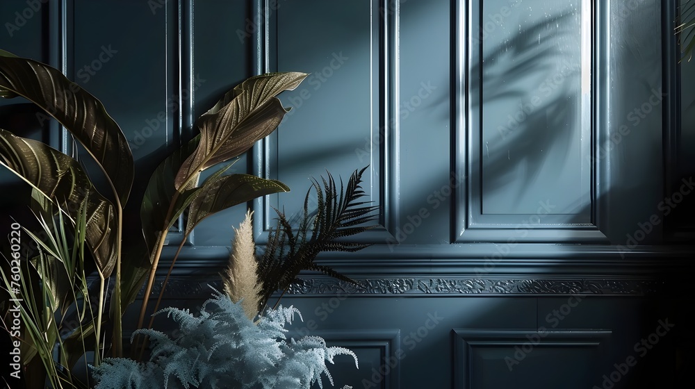 Elegant Interior Design Modern Luxury with a Stunning Dark Blue Feature ...