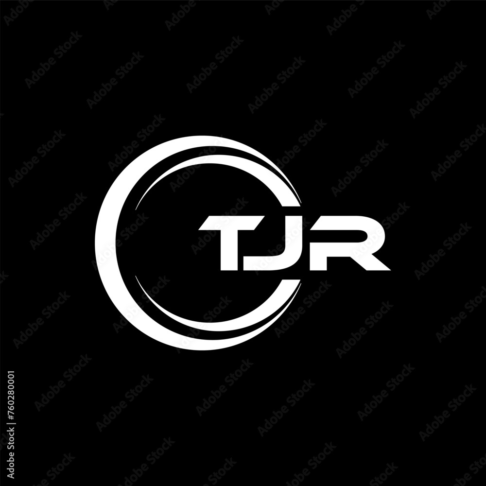 TJR letter logo design with black background in illustrator, cube logo ...
