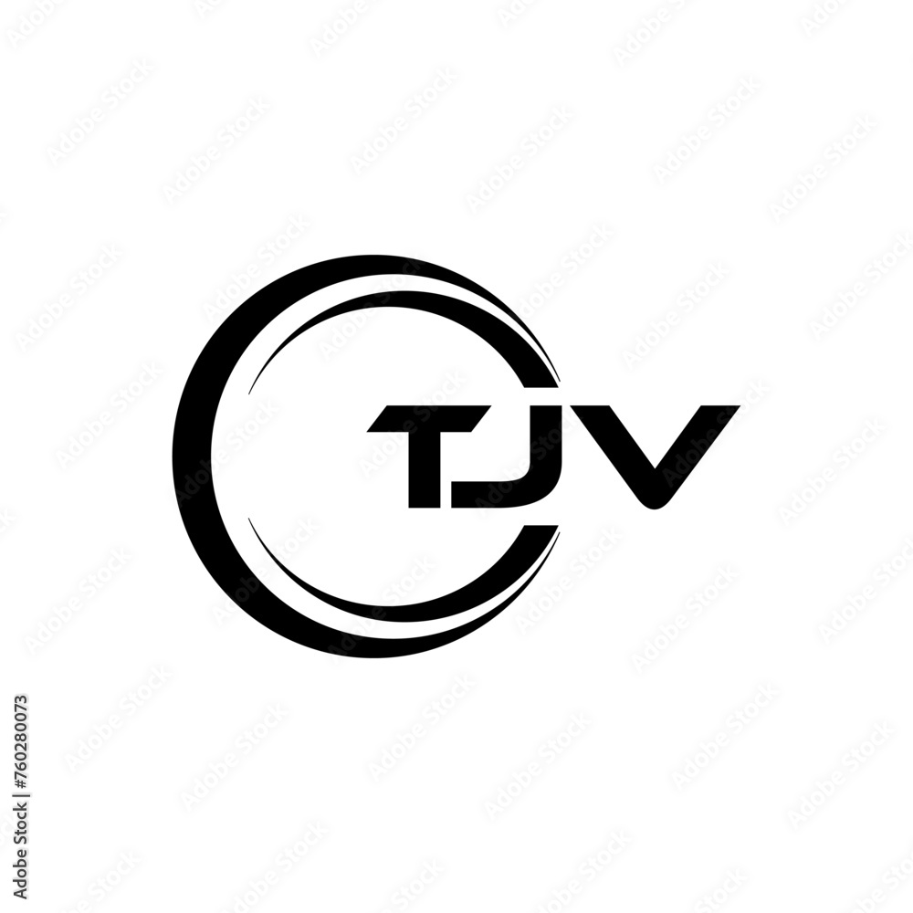 TJV letter logo design with white background in illustrator, cube logo ...