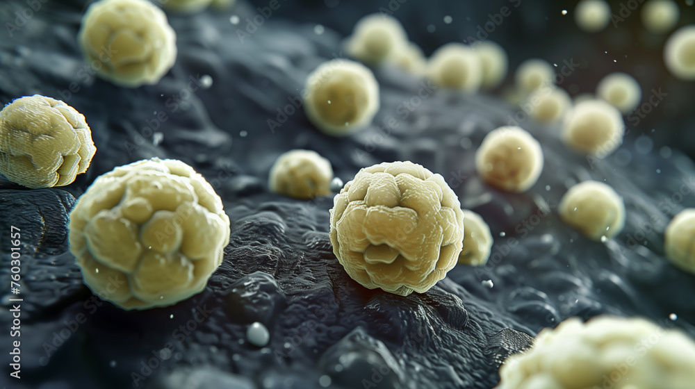 Stock-Illustration „Staphylococcus aureus . Microscopic view of ...