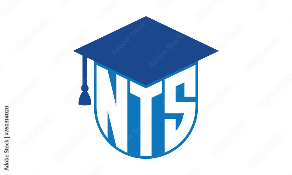 NTS initial letter academic logo design vector template. school college ...