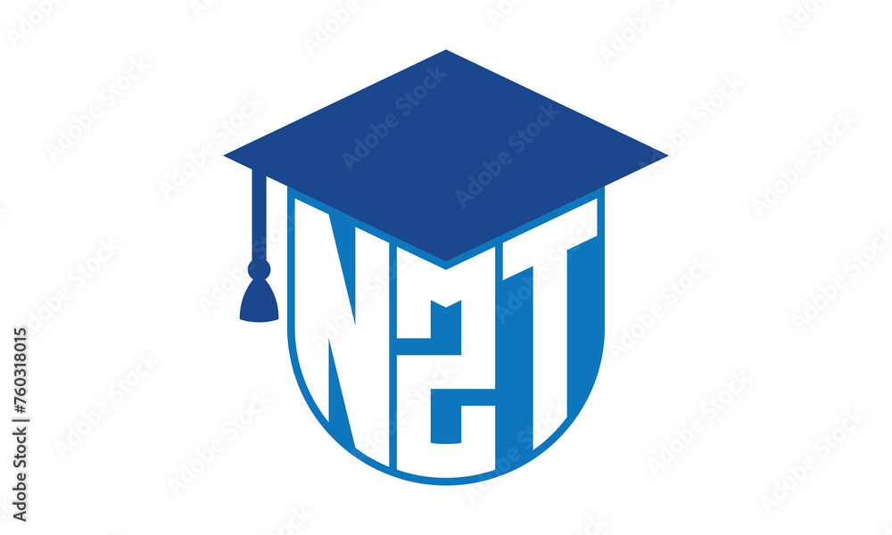 NZT initial letter academic logo design vector template. school college ...