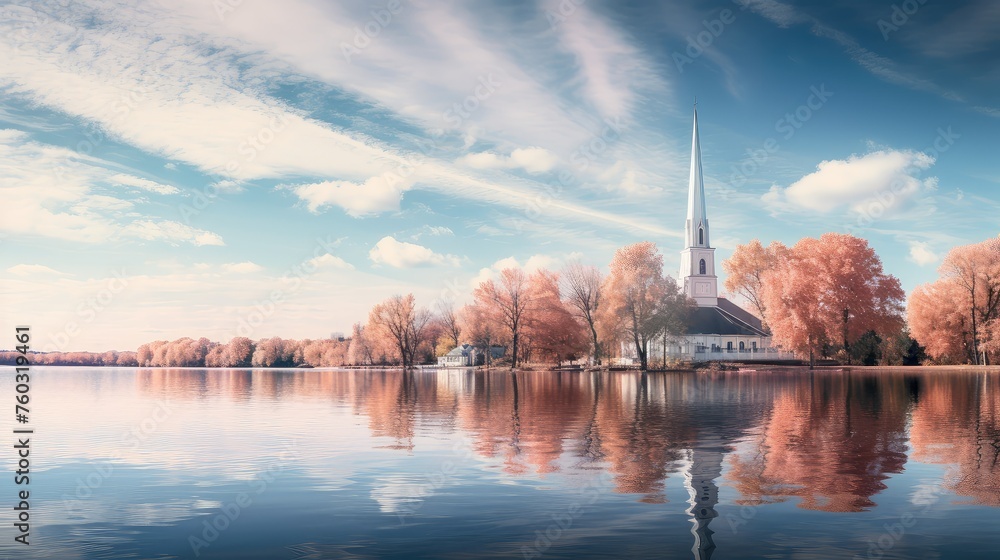altar background church building illustration pews cross, spire organ ...
