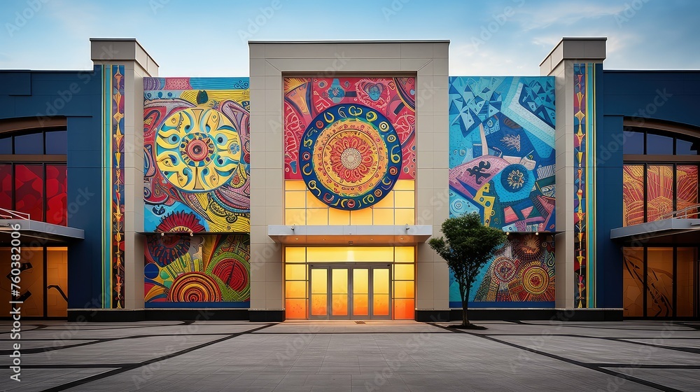 design facade mall building illustration glass modern, shopping retail ...