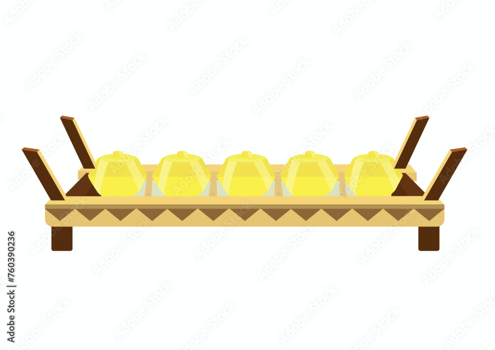 A traditional musical instrument originating from Java is played by ...