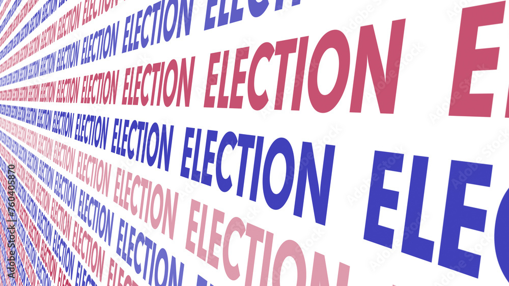 Presidential election text display on white background with political ...