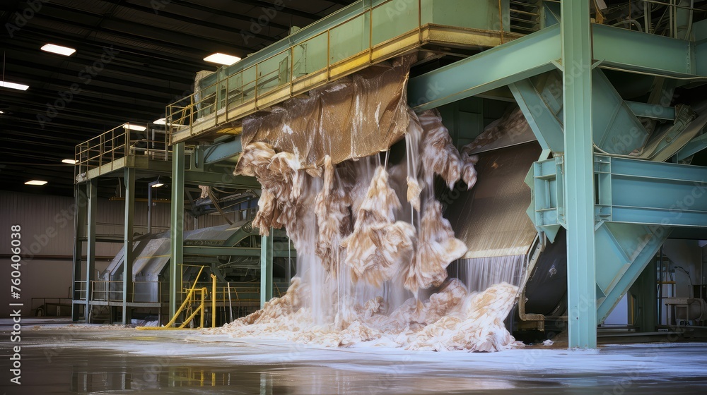 sustainable recycling paper mill illustration pulp waste, cardboard ...
