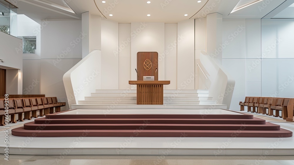 worship pulpit church building illustration congregation preacher ...