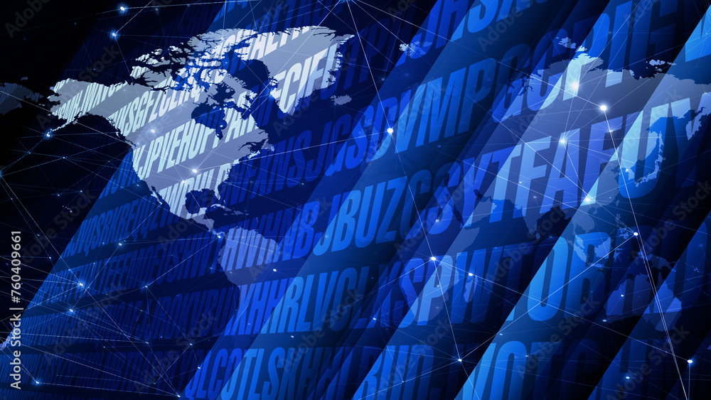 Lettering and world map abstract concept of typography texture and ...