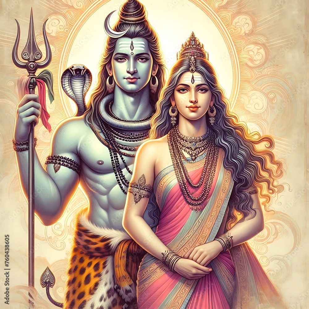 Goddess Parvati and Lord Siva Stock Photo | Adobe Stock