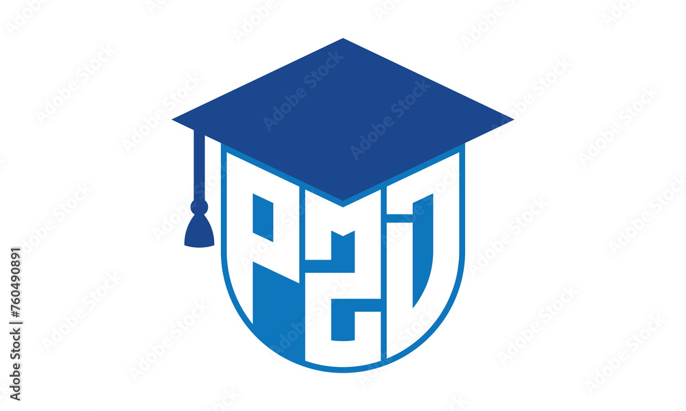 PZD initial letter academic logo design vector template. school college ...