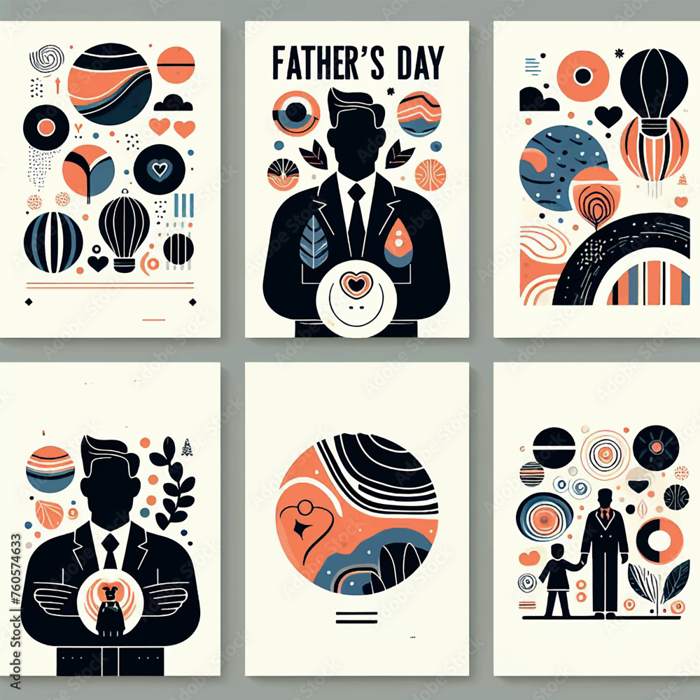 Happy fathers day greeting color backgrounds. Dad felicitation vintage ...