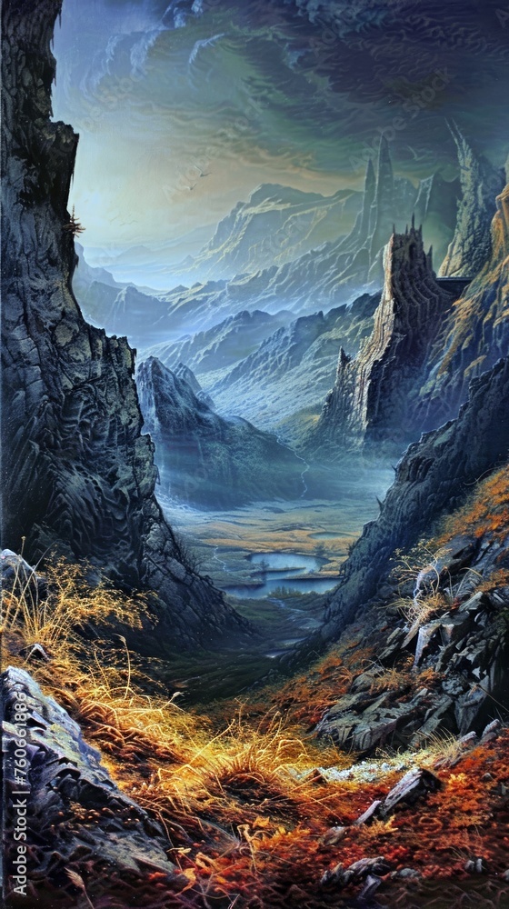 dark fantasy oil painting caelid from elden ring anceint medieval ruins ...