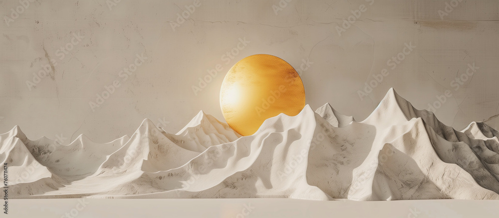 Mountain minimalistic landscape concept background design. Mountains ...
