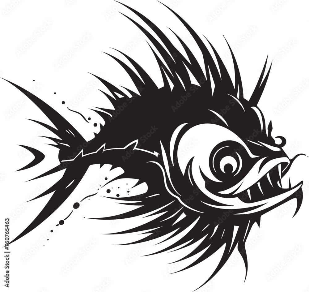 Ghastly Guide Evil Fish Logo Art Phantom Predator Angular Anglerfish ...