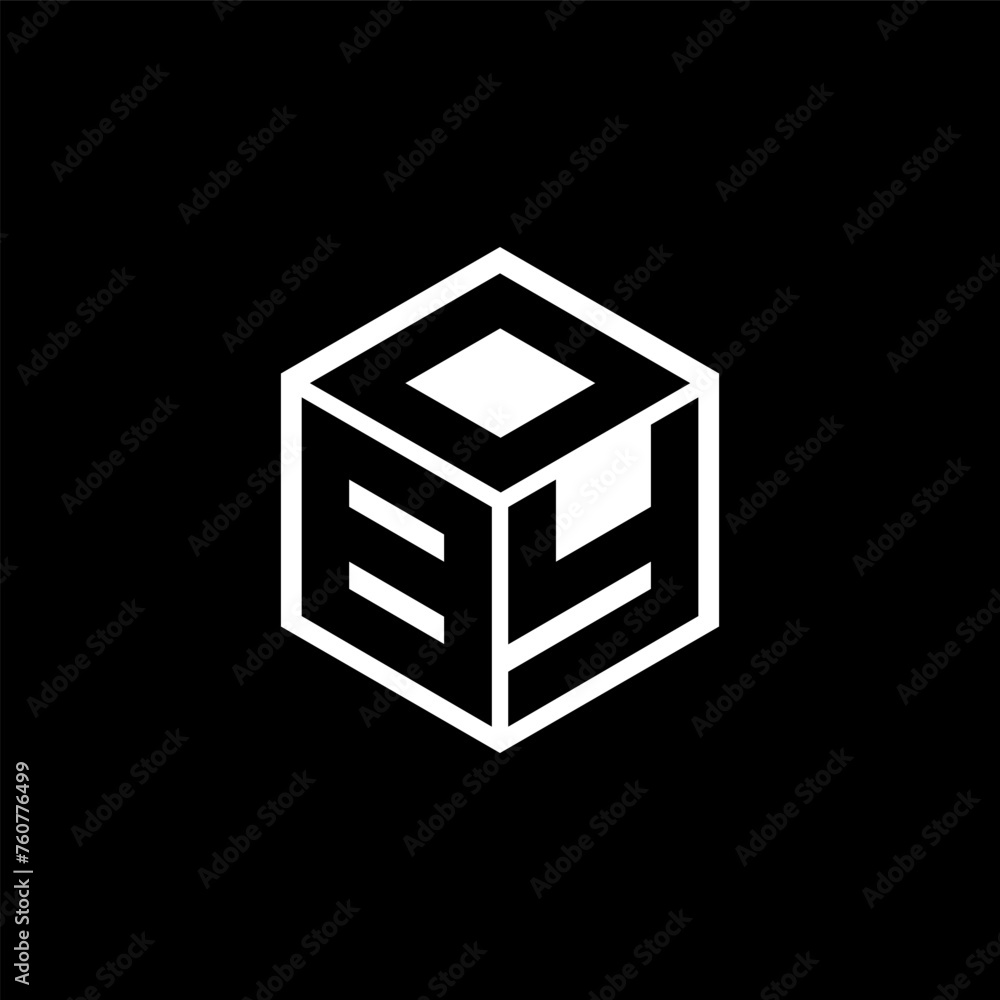 BYD letter logo design with black background in illustrator, cube logo ...