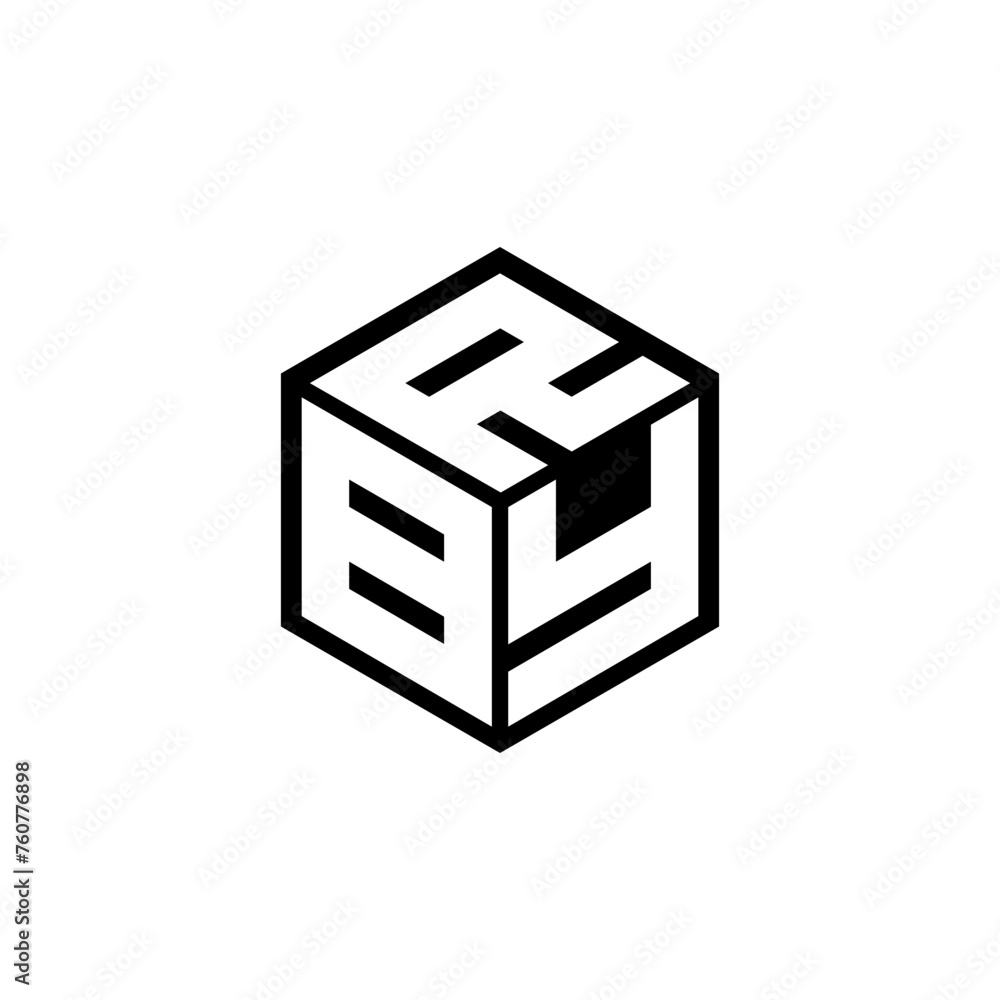 BYR letter logo design with white background in illustrator, cube logo ...