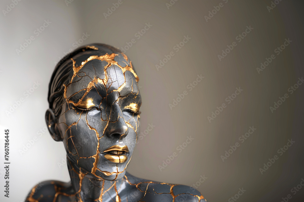 Statue of a person with copy space. Concept of psichological help with ...